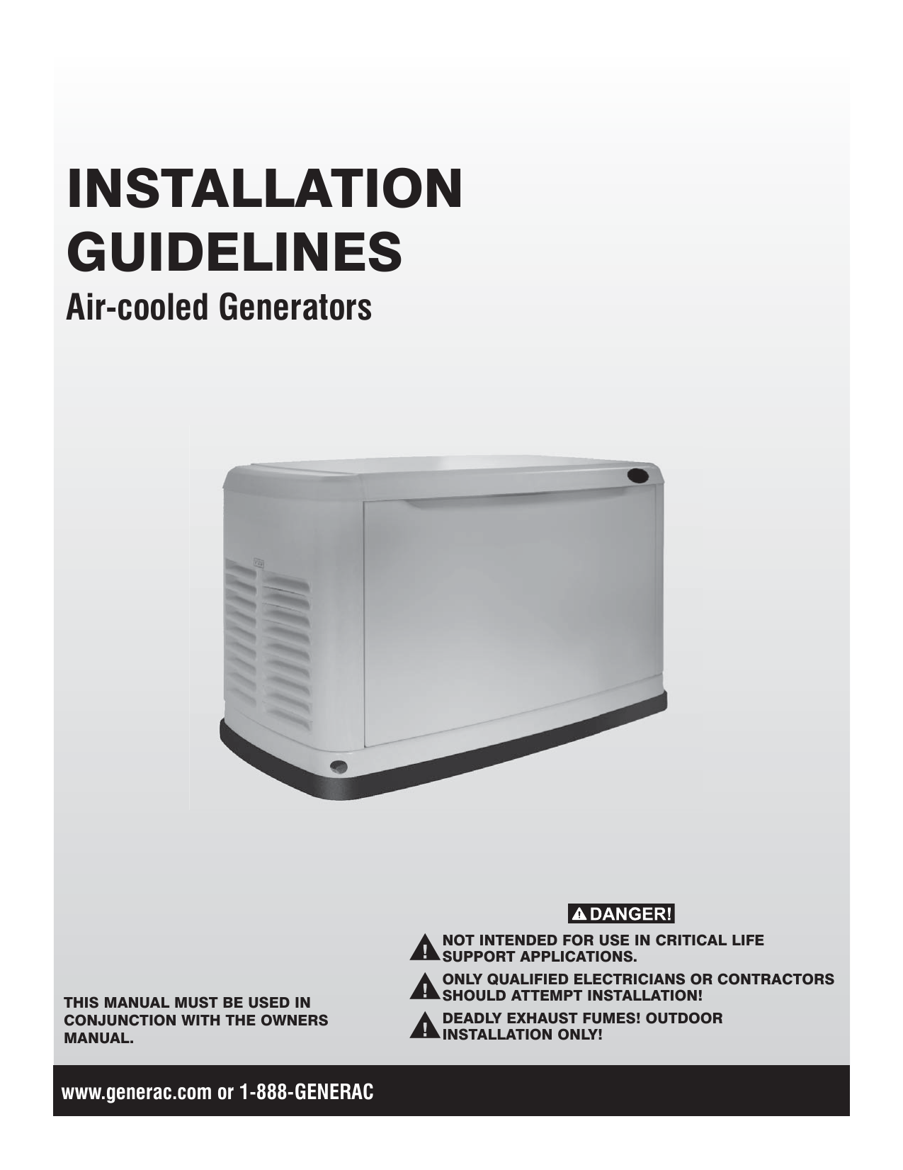 Generac 13 kW G0058931 Standby Generator Manual | Manualzz