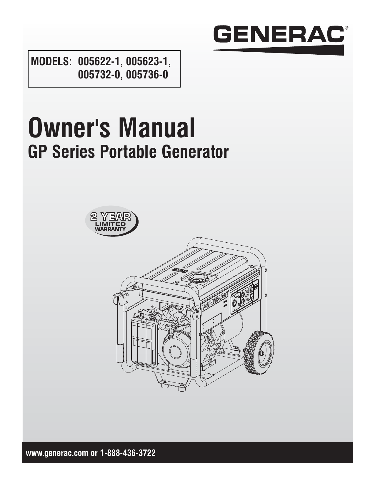 Generac GP6500 0056231 Manual de usuario | Manualzz