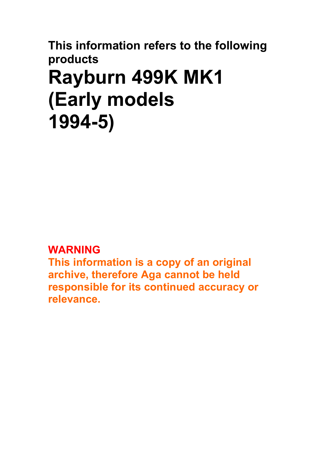 Rayburn 499k Spare Parts List Template | Reviewmotors.co