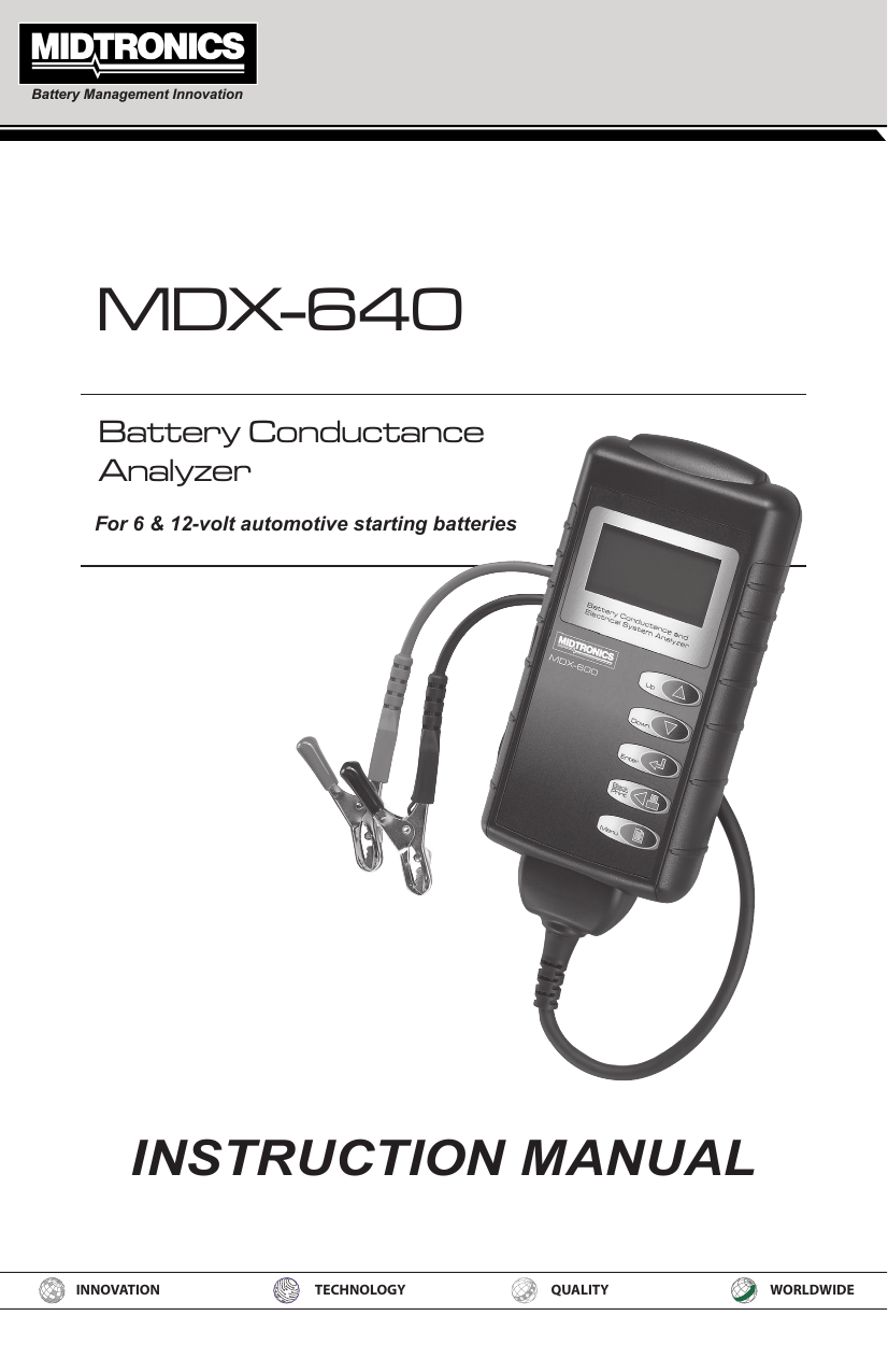Midtronics MDX-640 Instruction Manual | Manualzz