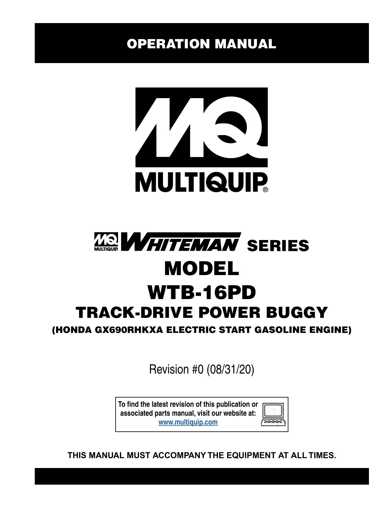 MQ Multiquip WTB-16PD Track-Drive Power Buggy Operation Manual | Manualzz