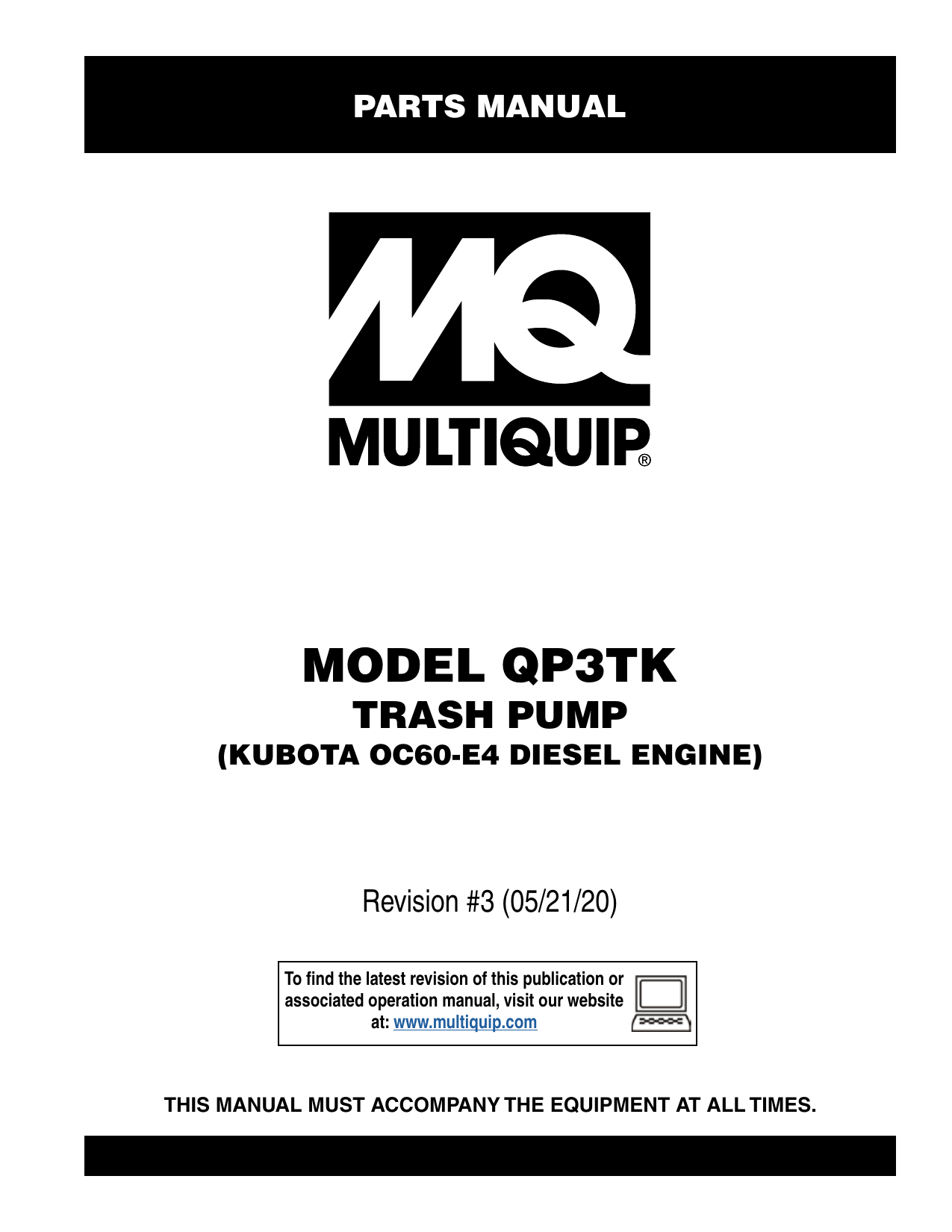 MQ Multiquip QP3TK Trash Pumps - Diesel Parts Manual | Manualzz