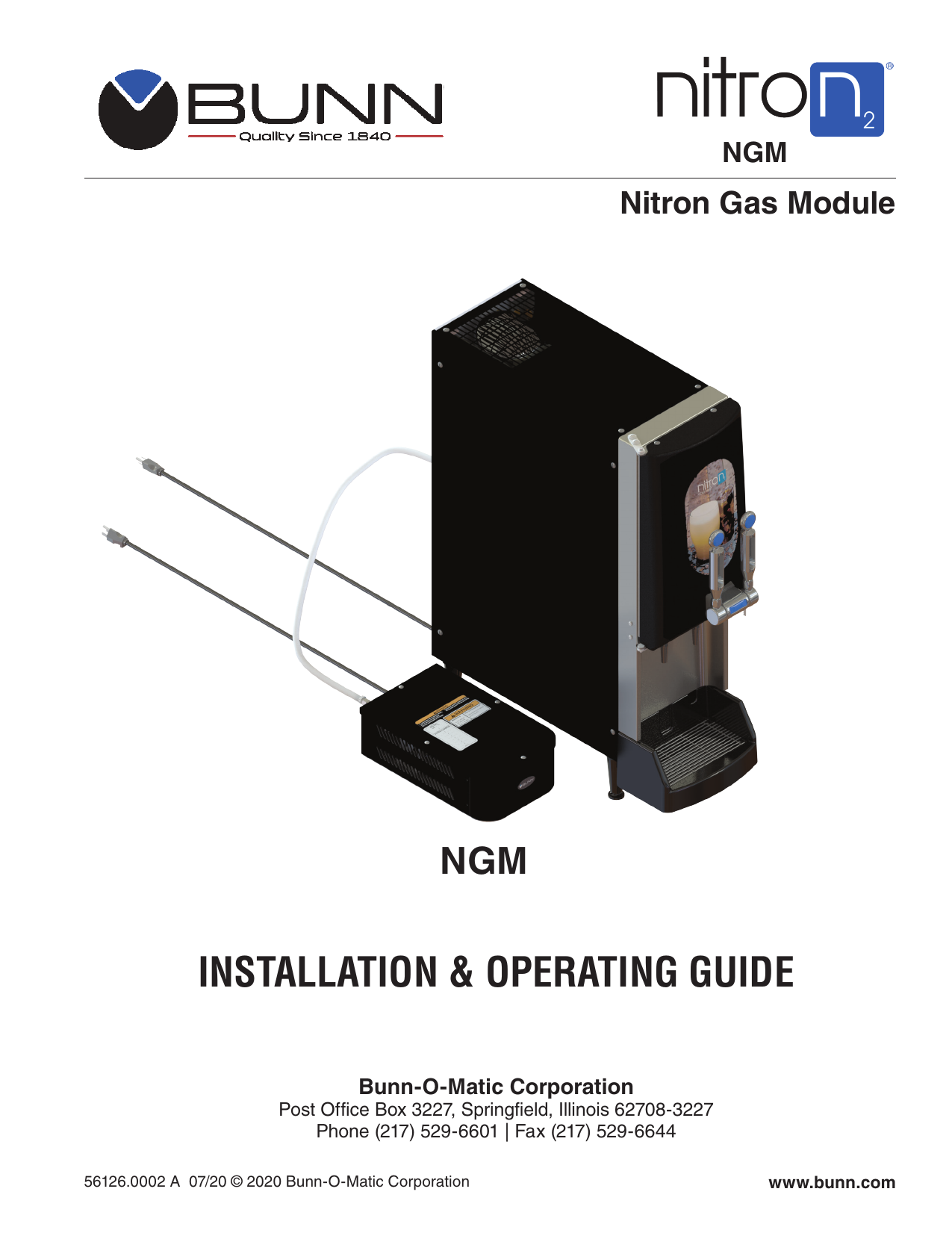 BUNN NGM, 120V 60HZ W/RELAY Installation Guide | Manualzz