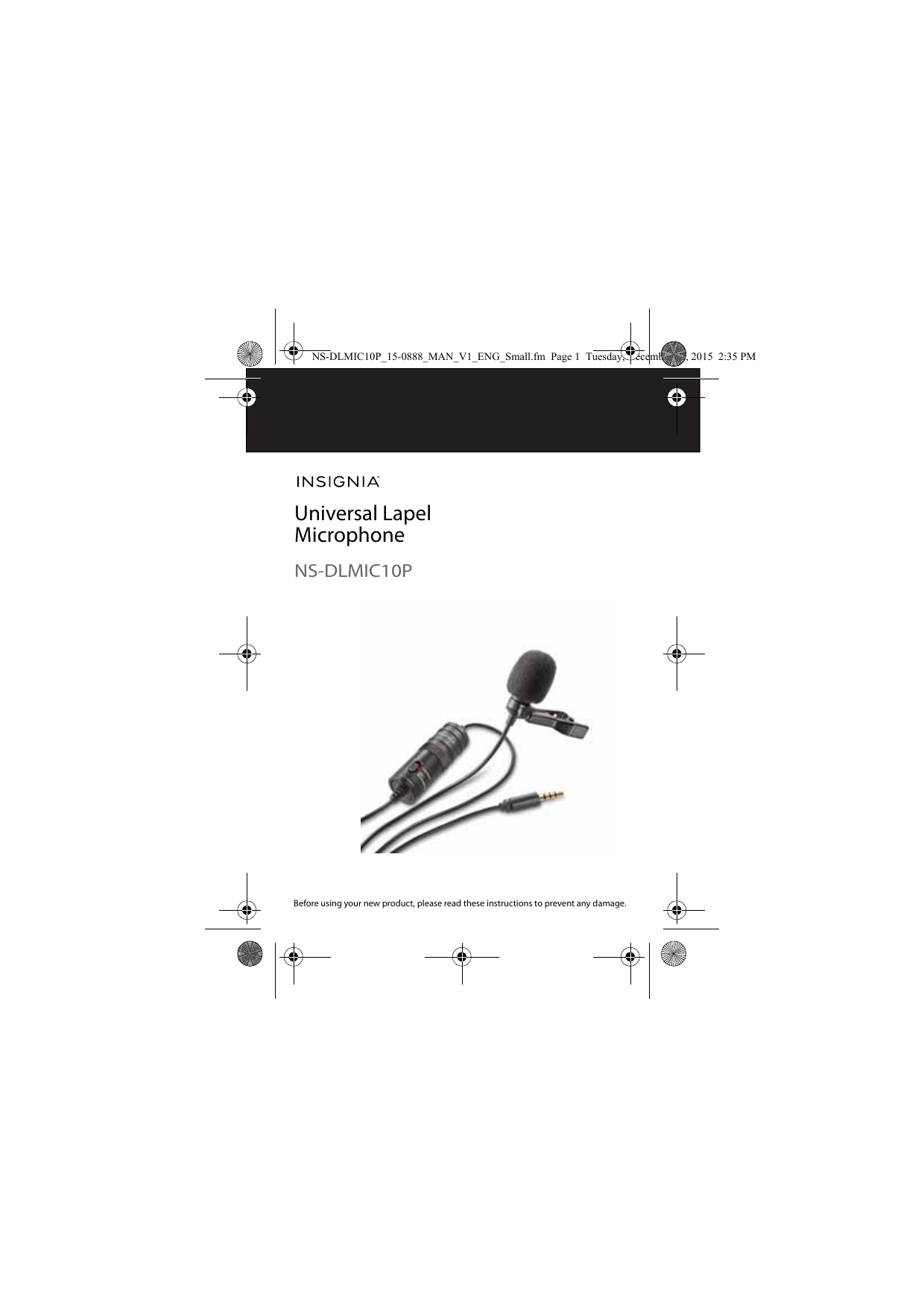 Insignia NS-DLMIC10P Omnidirectional Lapel Microphone User Guide | Manualzz