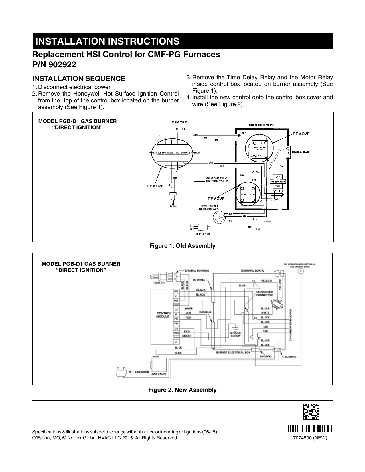 Unbranded Replacement HSI Control for CMF PG Furnace Installation ...