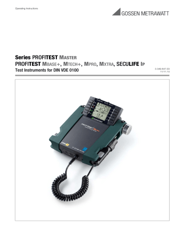13 Measurement with Accessory Sensors. Gossen MetraWatt PROFITEST MTECH ...