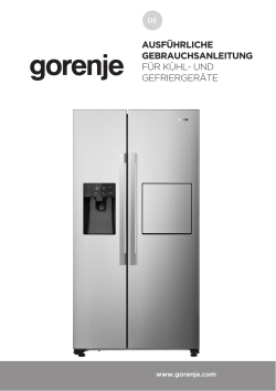 Gorenje NRS9182VXB1 - Bedienungsanleitung, Benutzerhandbuch | manualzz.com