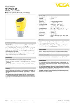 Vega VEGAPULS 31 - Operating instructions, Product information ...