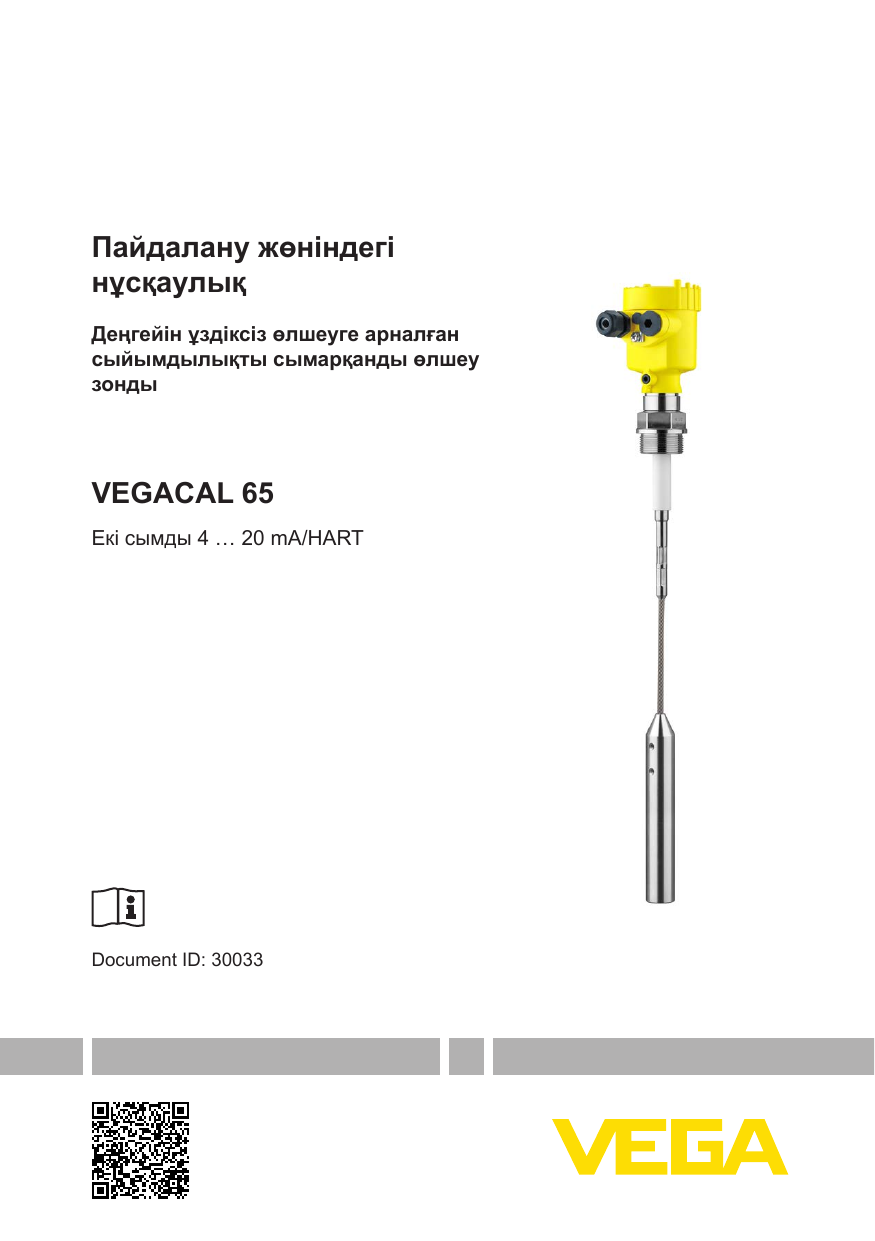 Vega VEGACAL 65 Capacitive cable probe for continuous level measurement ...