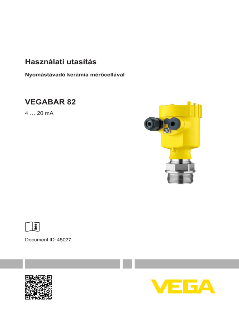 Vega VEGABAR 82 Operating instructions | Manualzz