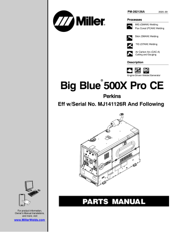 Miller BIG BLUE 500X PRO PERKINS Part Manual | Manualzz