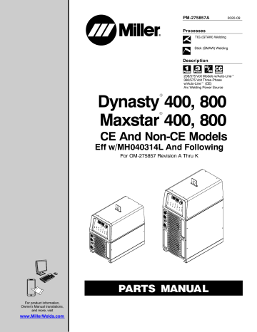 Miller MAXSTAR 800 Part Manual | Manualzz