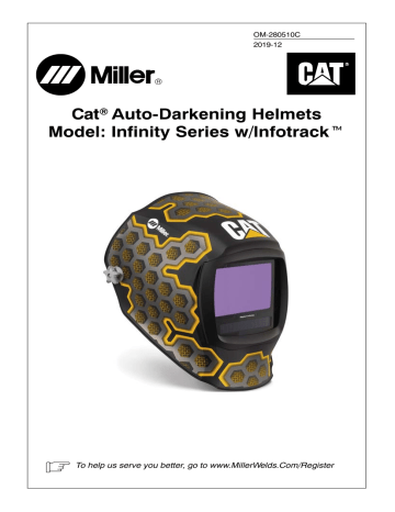 Miller INFINITY WELDING HELMET - CAT Owner Manual | Manualzz