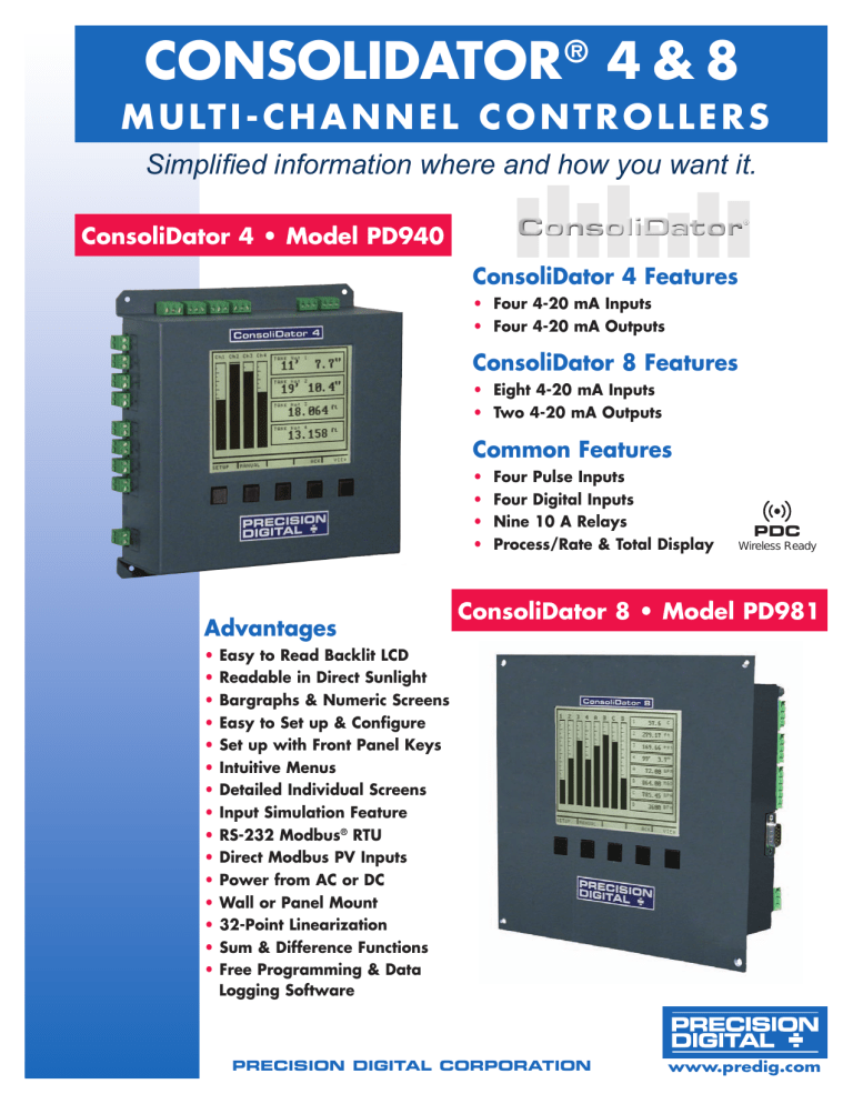 PRECISION DIGITAL PD900 Series Datasheet | Manualzz