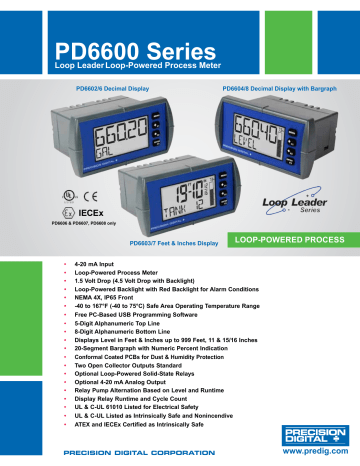 Precision Digital PD6600 Series Datasheet | Manualzz