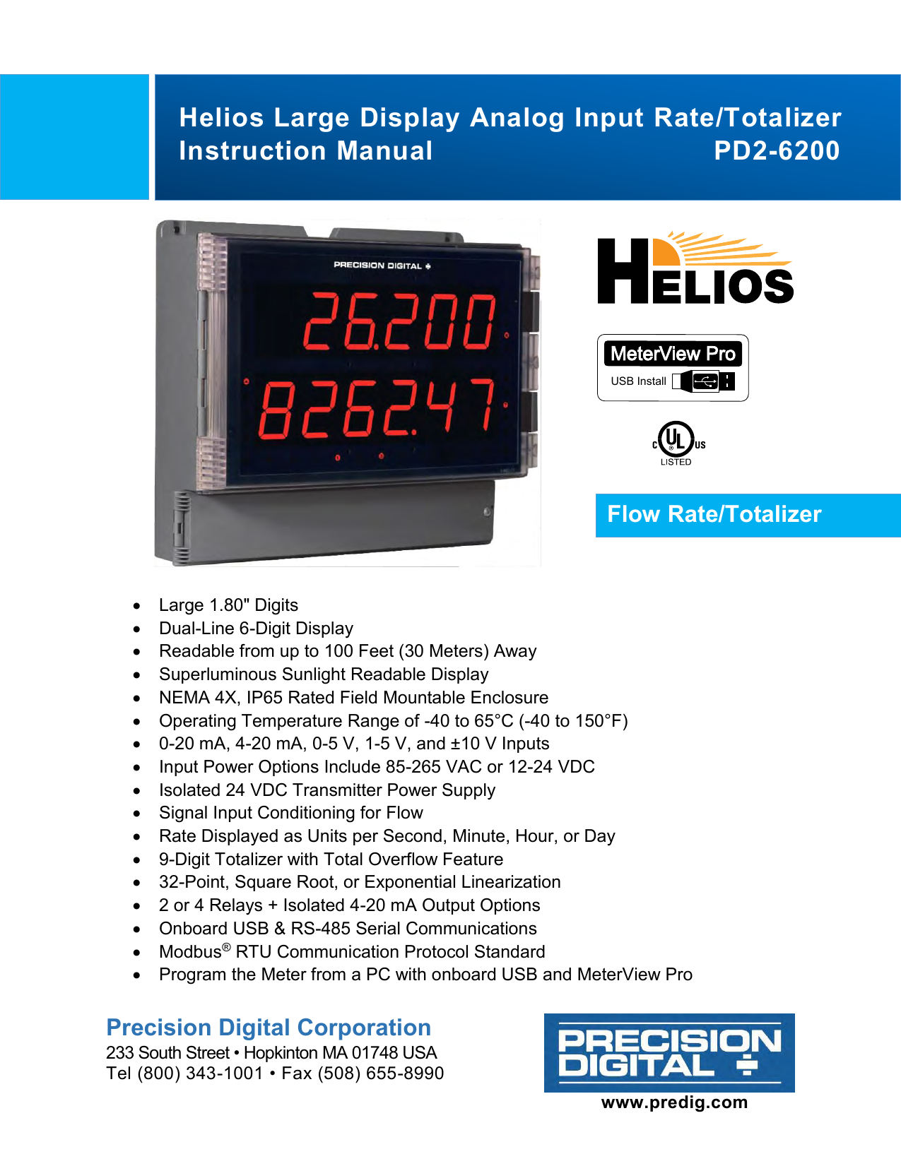 Precision Digital PD2-6200 Instruction Manual | Manualzz