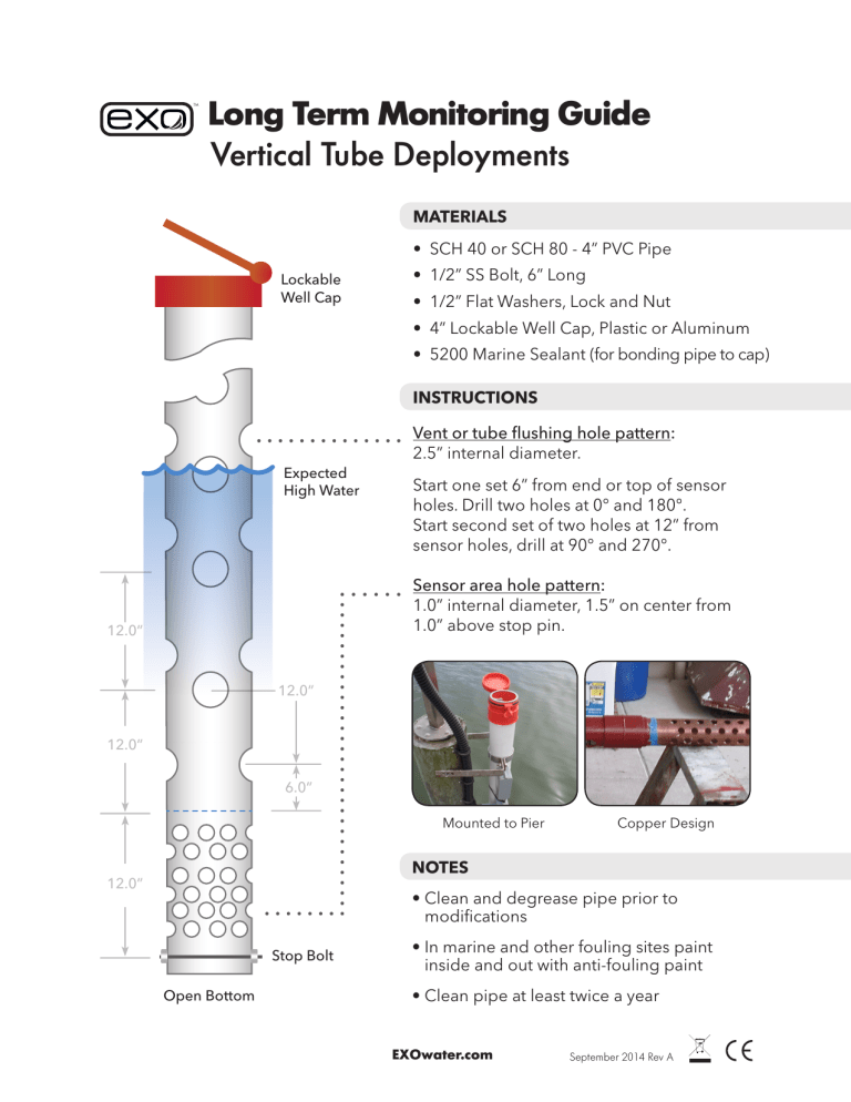 YSI EXO Long Term Deployment Tube User guide | Manualzz