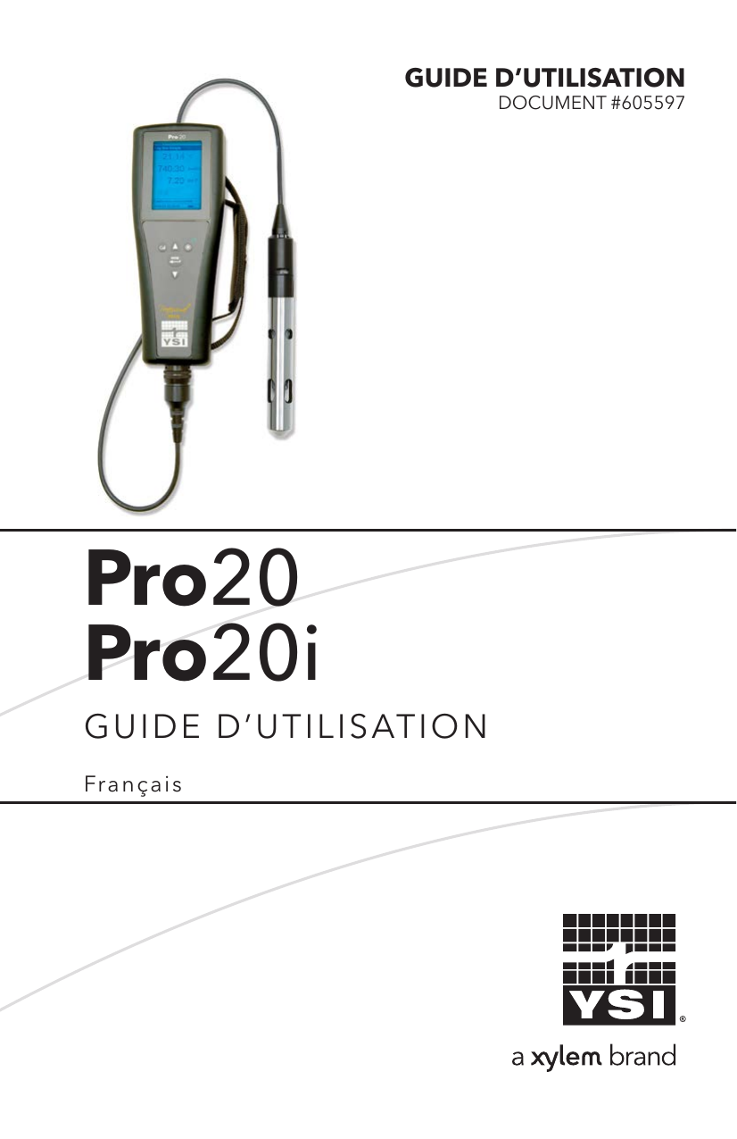 YSI Pro20/Pro20i Mode d'emploi | Manualzz