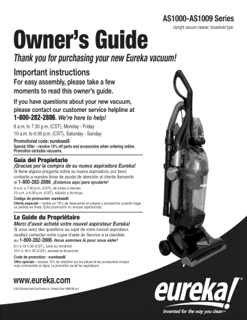 Eureka AS1001A Vacuum Owner's Manual | Manualzz