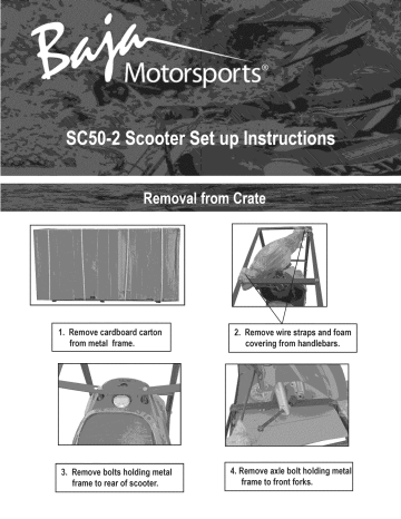 Baja SC50 Scooter installation Guide | Manualzz