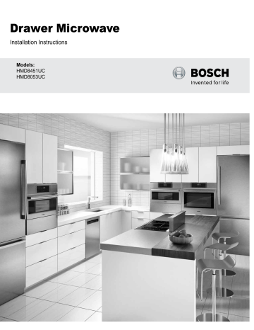 Bosch HMD8053UC/01 Drawer Microwave installation Guide | Manualzz