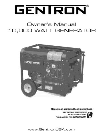 Gentron GG10000 Generator Owner's Manual | Manualzz