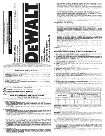 DeWalt DW898 TYPE 3 El manual del propietario | Manualzz