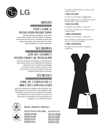 LG DLE2101W Dryer Owner's Manual | Manualzz