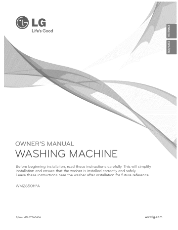 LG WM2650HWA Washer Owner's Manual | Manualzz