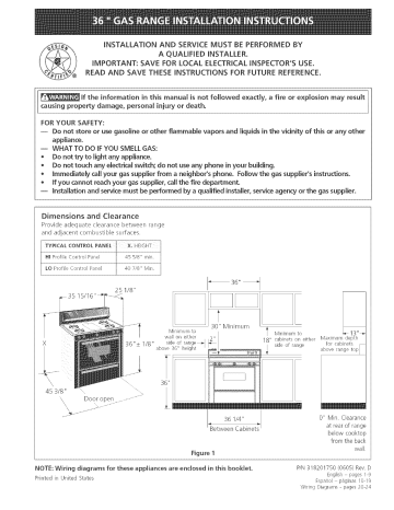 Tappan TGF657BFW9 Gas Range installation Guide | Manualzz