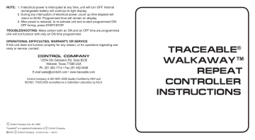 Traceable 5058 Specialty Controller Owner's Manual | Manualzz