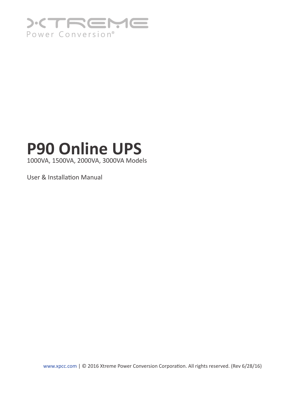 Xtreme P90 Online UPS User Manual | Manualzz