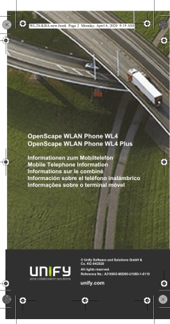 Unify OpenScape WLAN Phone WL4 Quick Reference Guide | Manualzz