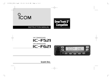 Icom IC-F521 F621 Owner Manual | Manualzz
