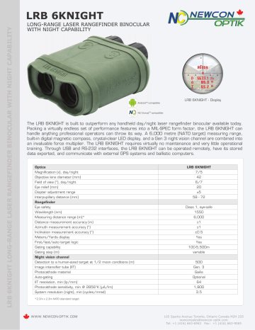 Newcon Optik LRB 6KNIGHT Specification | Manualzz