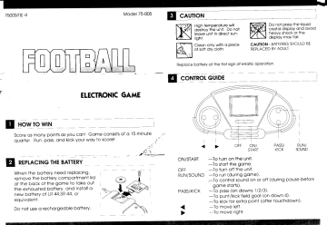 Hasbro Football Electronic Game Instructions | Manualzz