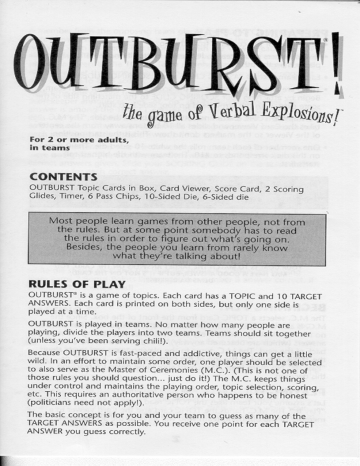 Hasbro Outburst Instructions | Manualzz