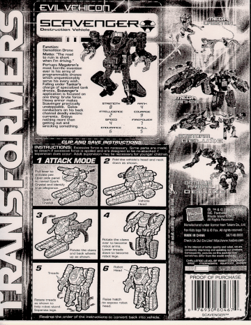 Hasbro Transformer Evil Vehicon Scavenger Instructions | Manualzz