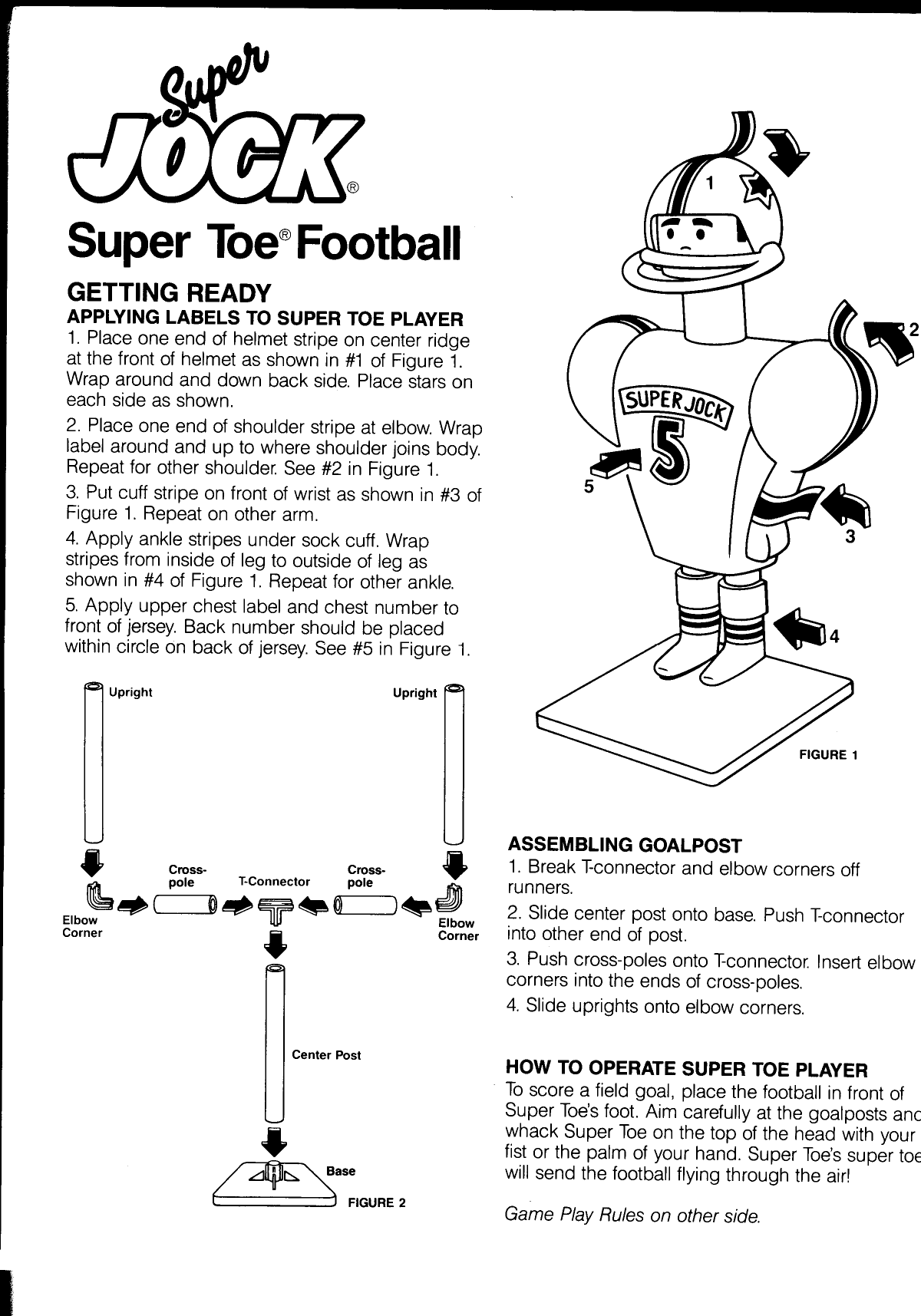 Hasbro Super Jock Super Toe Football Instructions | Manualzz