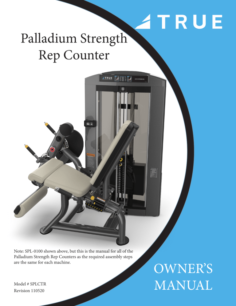 True Fitness Palladium Strength Rep Counter User manual | Manualzz