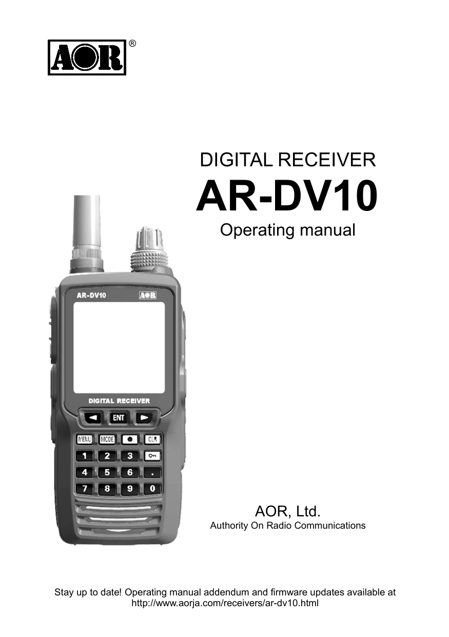 AOR AR-DV10 RECEIVER Owner Manual | Manualzz