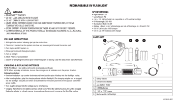 Mastercool 53518-UV RECHARGEABLE UV FLASHLIGHT Instructions | Manualzz
