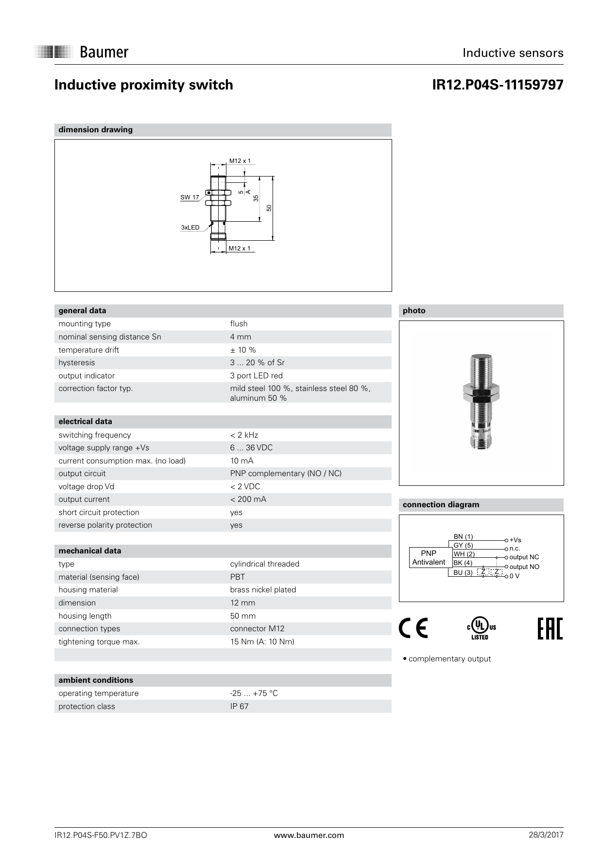 Baumer IR12.P04S-F50.PV1Z.7BO Datasheet | Manualzz