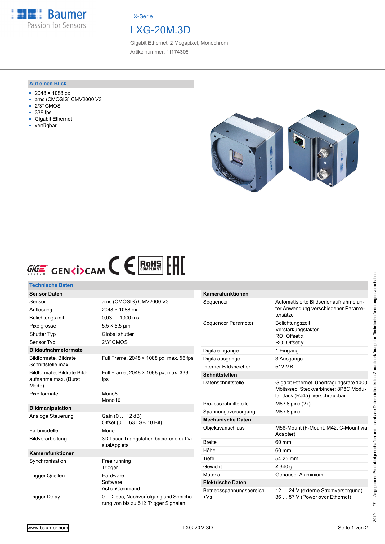 Baumer LXG-20M.3D Datasheet | Manualzz