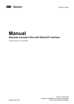 Baumer EAM580-SY - EtherCAT - Data Sheet, Installation and operating ...