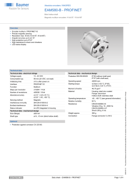 Baumer EAM580-B - PROFINET - Data Sheet, Installation and operating instructions, Owner's manual