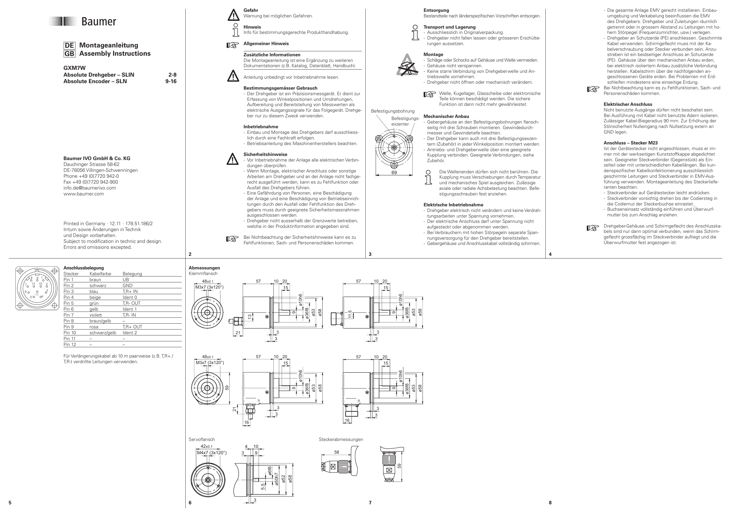 Baumer GXM7W - SLIN Absolute encoder Installation and Operating ...