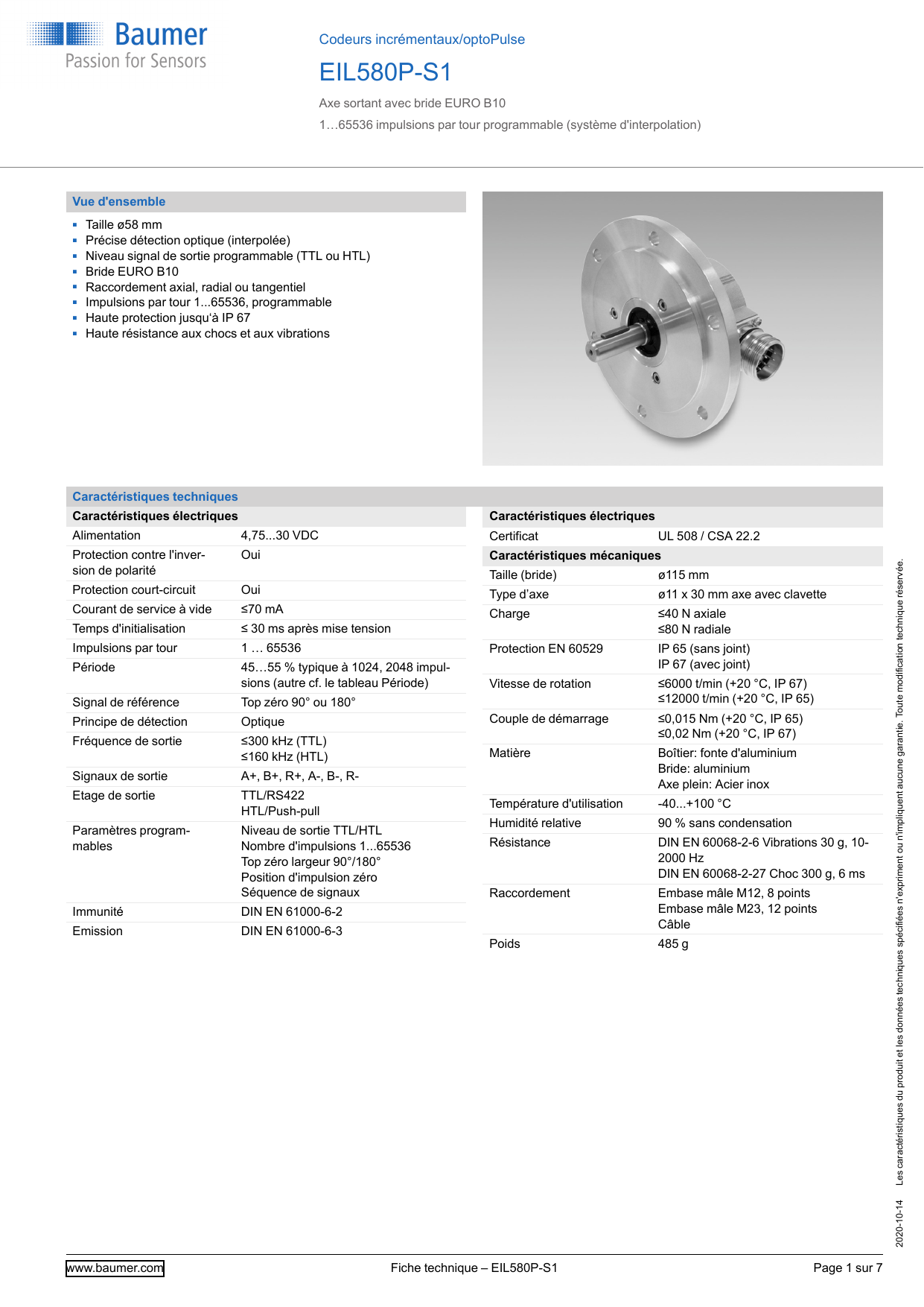 Baumer EIL580P-S1 Datasheet | Manualzz