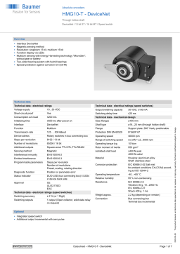 Baumer HMG10-T - DeviceNet - Data Sheet, Assembly And Operating Instructions, Owner's manual