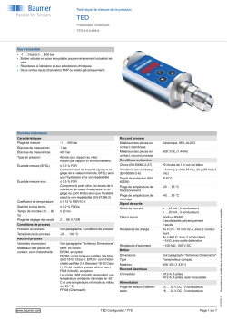 Baumer TED - Data Sheet, Installation instructions, User guide | manualzz.com